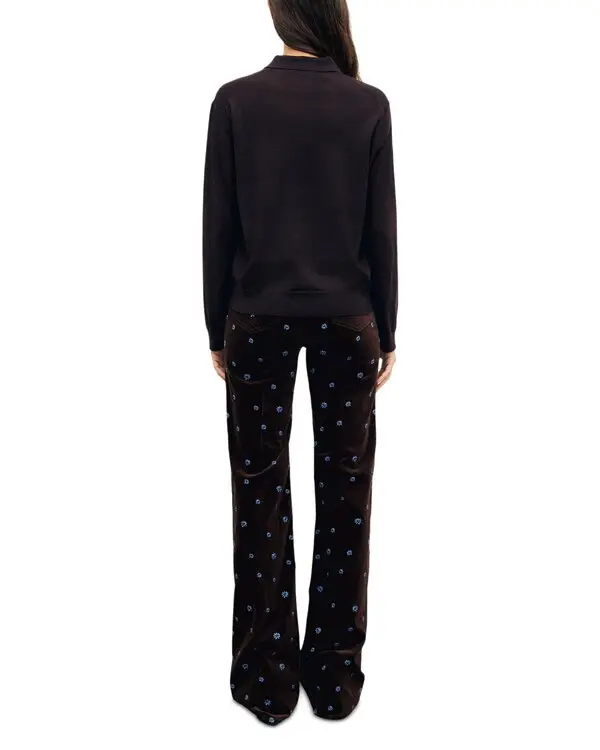 Gerard Darel Rebeca Merino Wool Collared Sweater