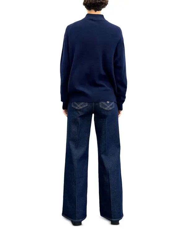 Gerard Darel Rhia Cashmere Half Zip Sweater