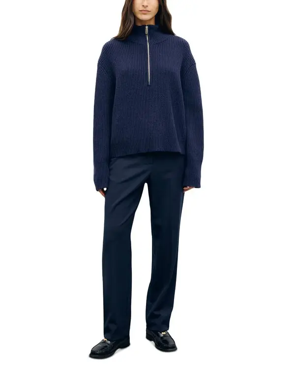 Gerard Darel Rika Half Zip Ribbed Sweater