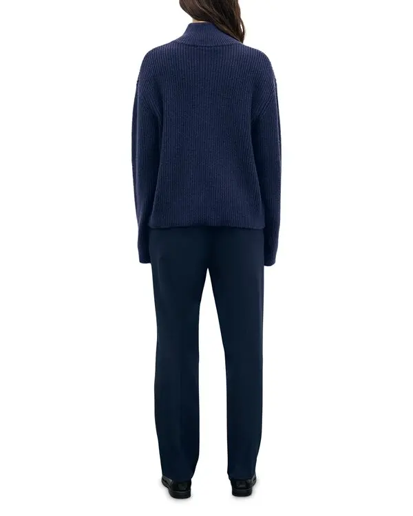 Gerard Darel Rika Half Zip Ribbed Sweater