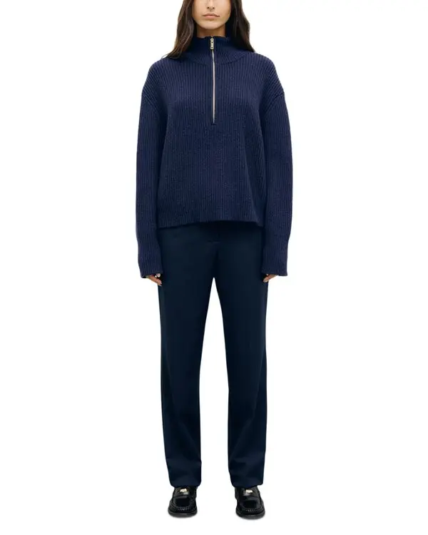 Gerard Darel Rika Half Zip Ribbed Sweater
