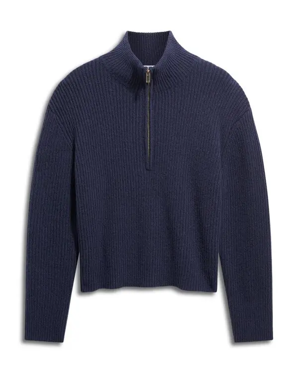 Gerard Darel Rika Half Zip Ribbed Sweater