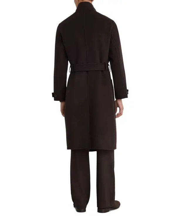 REISS Wool Blend Tie Waist Overcoat