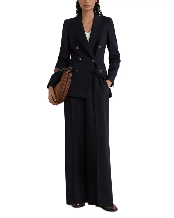 REISS Double Breasted Twill Blazer