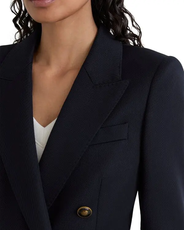 REISS Double Breasted Twill Blazer