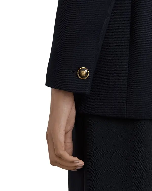 REISS Double Breasted Twill Blazer