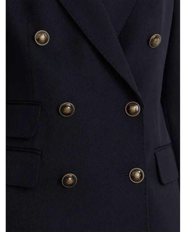 REISS Double Breasted Twill Blazer