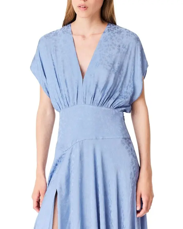 Maje Ridan Jacquard Print Maxi Dress - Light Blue