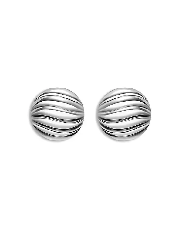 David Yurman Sculpted Cable Stud Earrings - Sterling Silver