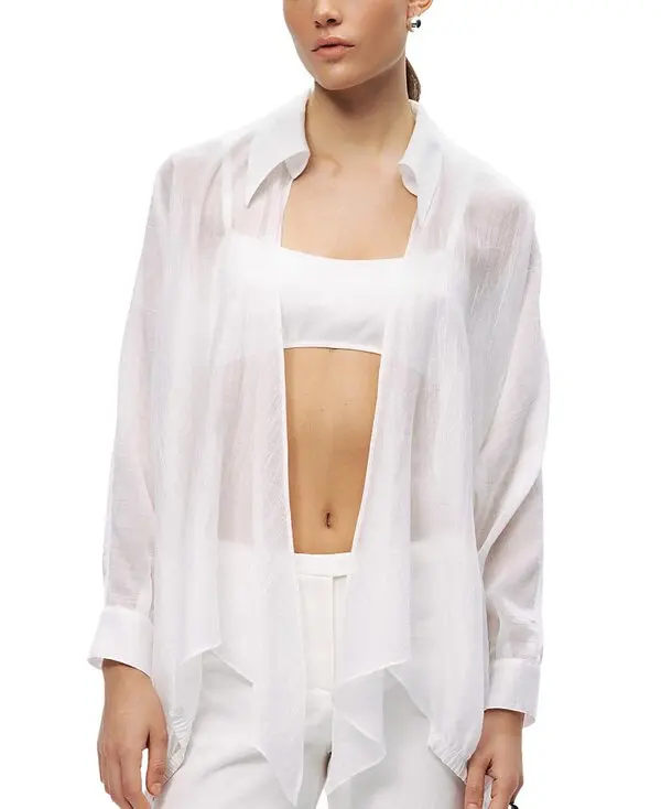 NOCTURNE Tie-detail Shirt - Open White