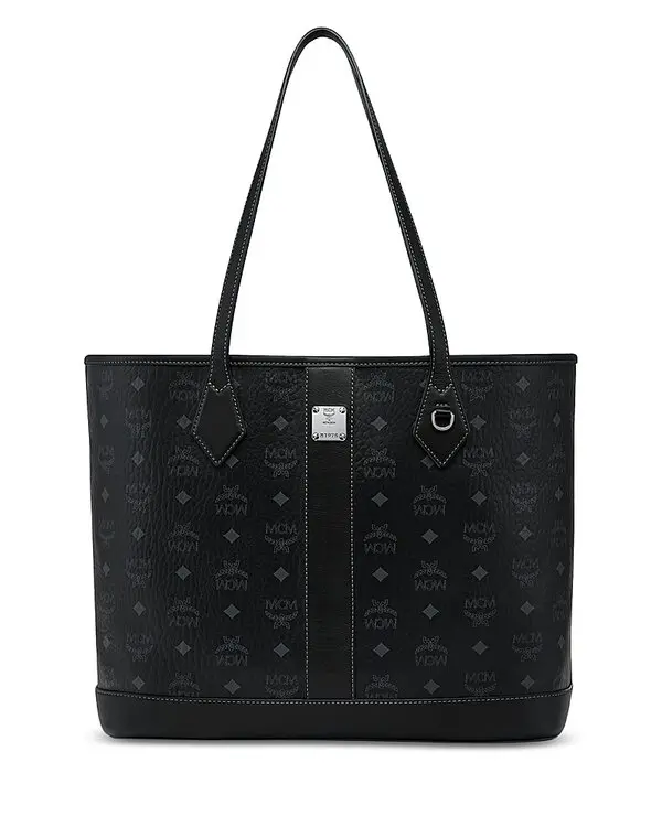 Mcm Liz Medium Visetos Shopper Tote - Black