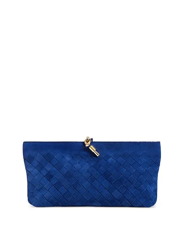Bottega Veneta Andiamo Intrecciato Suede Boat Pouch