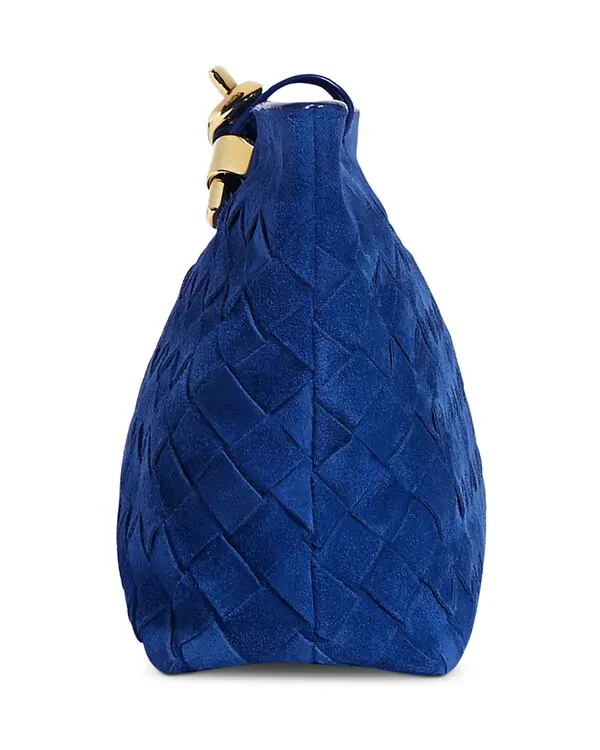 Bottega Veneta Andiamo Intrecciato Suede Boat Pouch