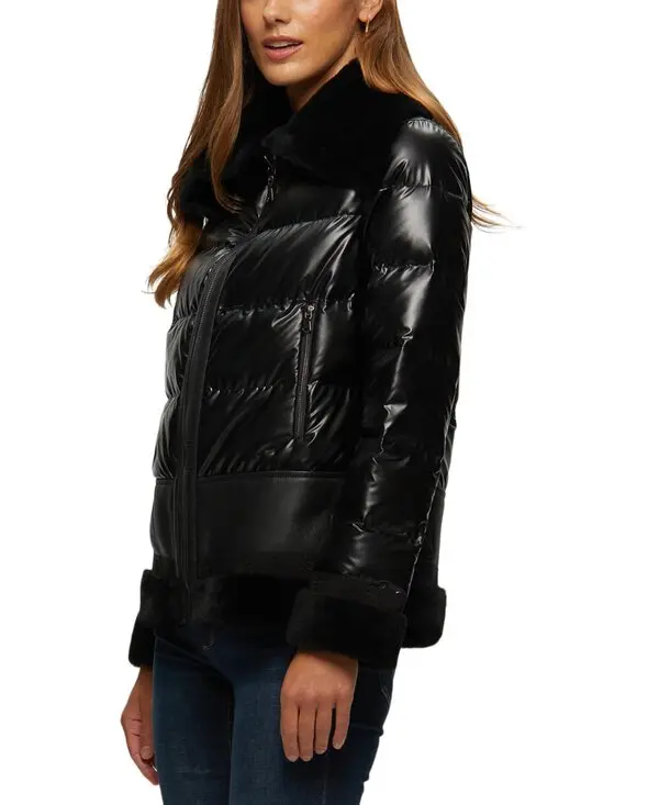 Gorski Quilted Jacket With Merino Shearling Lamb Trim
