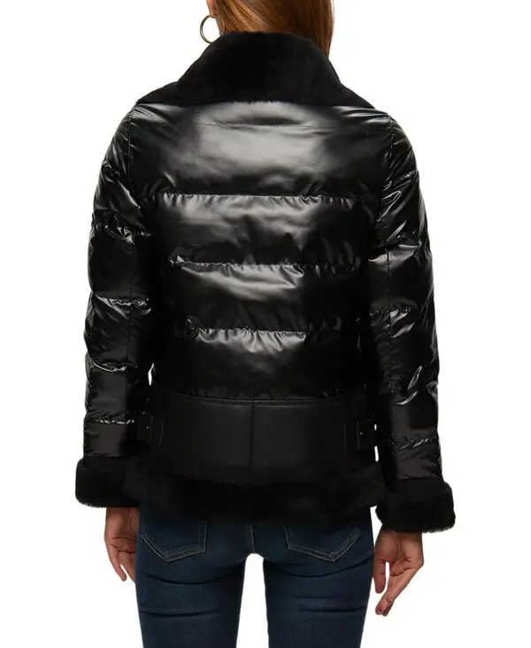 Gorski Quilted Jacket With Merino Shearling Lamb Trim