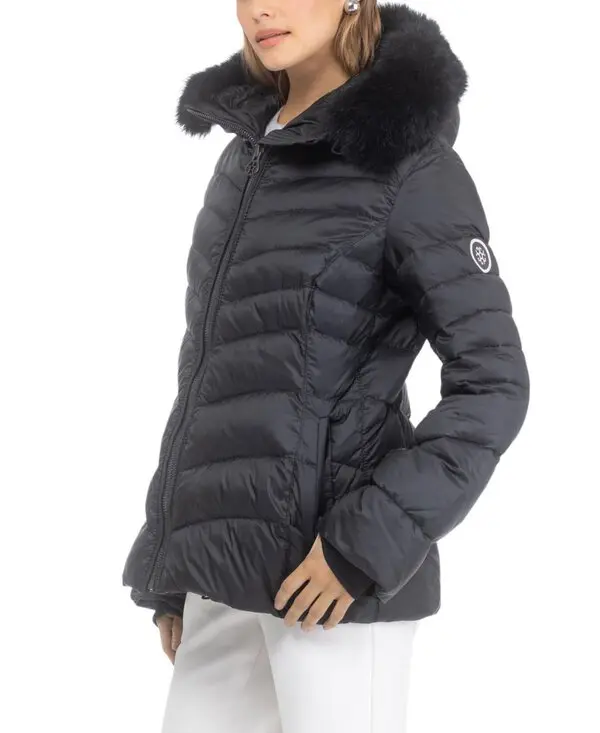 Gorski Down Jacket With Toscana Lamb Trim - Black/black