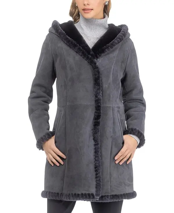 Gorski Merino Shearling Lamb Parka With Whipstitch Trim - Anthracite