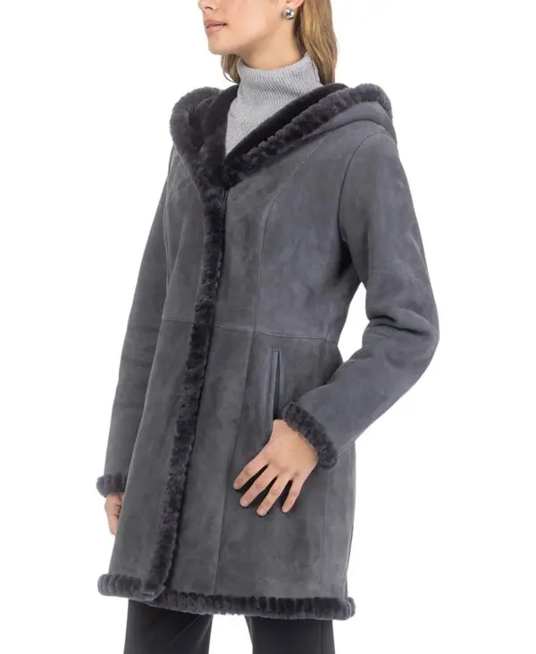Gorski Merino Shearling Lamb Parka With Whipstitch Trim