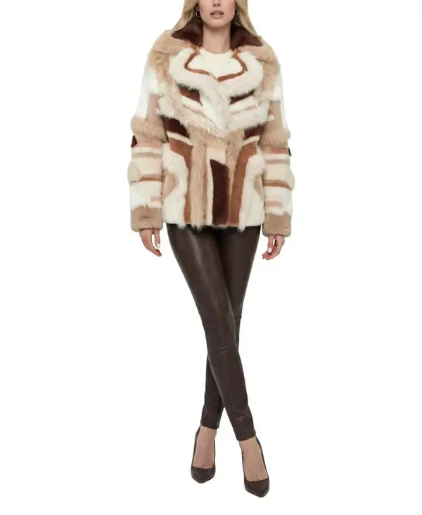 Gorski Merino And Toscana Shearling Lamb Intarsia Jacket