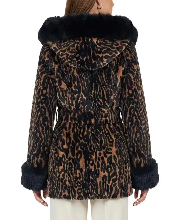 Gorski Reversible Shearling Lamb Jacket With Hood Trim & Cuffs And Belt