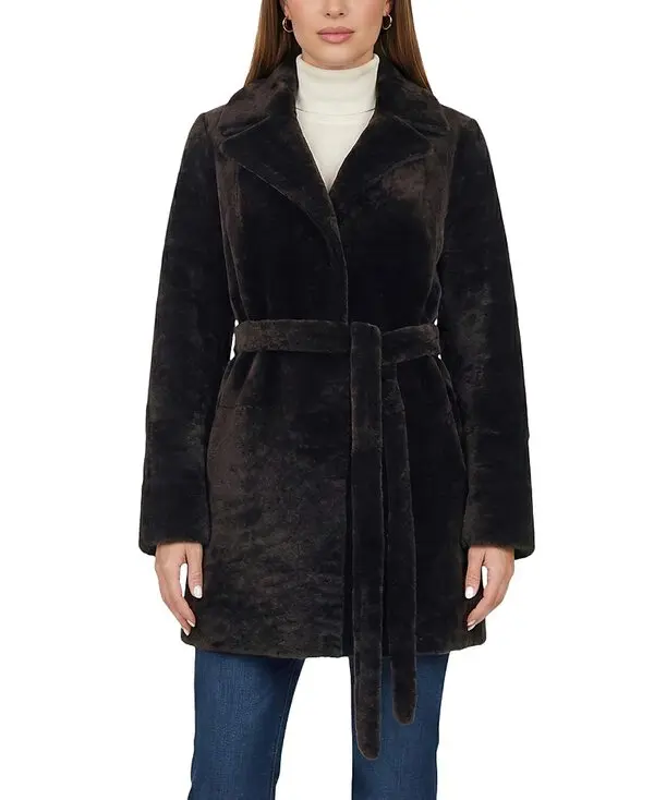 Gorski Select Shearling Lamb Stroller With Belt - Brown