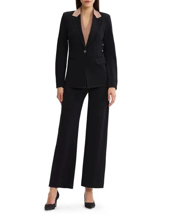 Misook Tailored Luxestretch Contrast Stitch Blazer