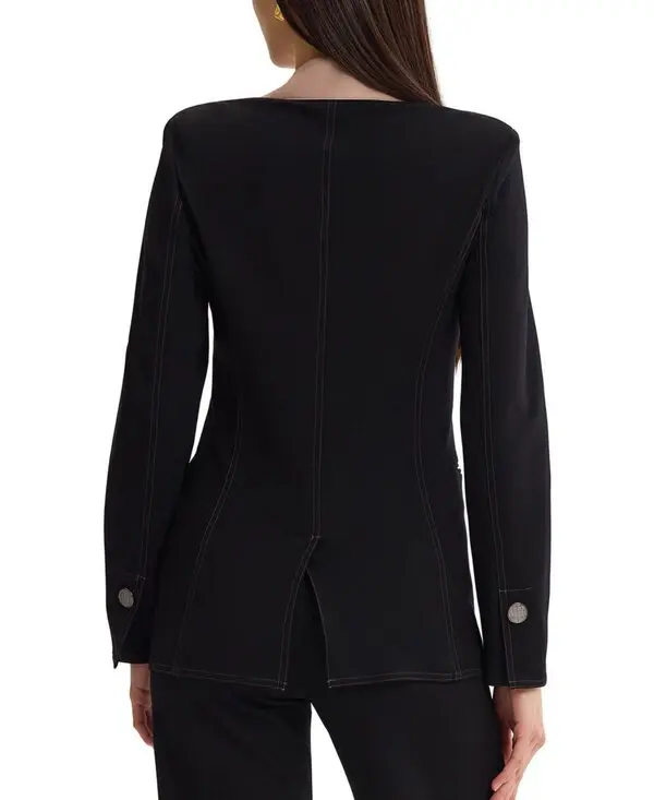 Misook Tailored Luxestretch Contrast Stitch Blazer