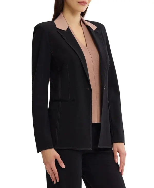 Misook Tailored Luxestretch Contrast Stitch Blazer