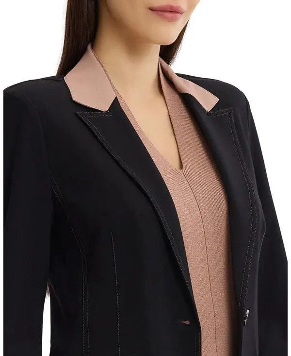 Misook Tailored Luxestretch Contrast Stitch Blazer