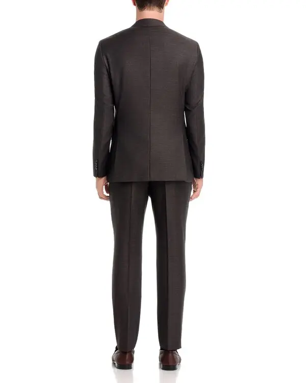 BOSS Virgin Wool Solid Slim Fit Suit - Medium Brown