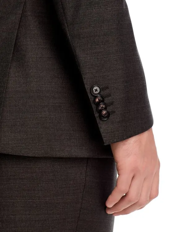 BOSS Virgin Wool Solid Slim Fit Suit - Medium Brown