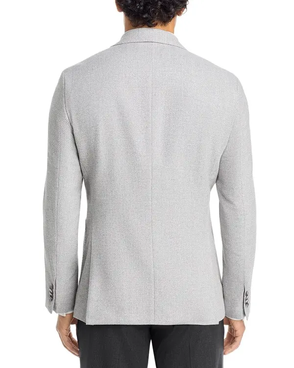 BOSS Hutson Herringbone Slim Fit Sport Coat - Open Grey