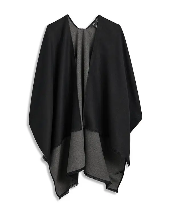 Echo Double Face Ruana Wrap Scarf - Black