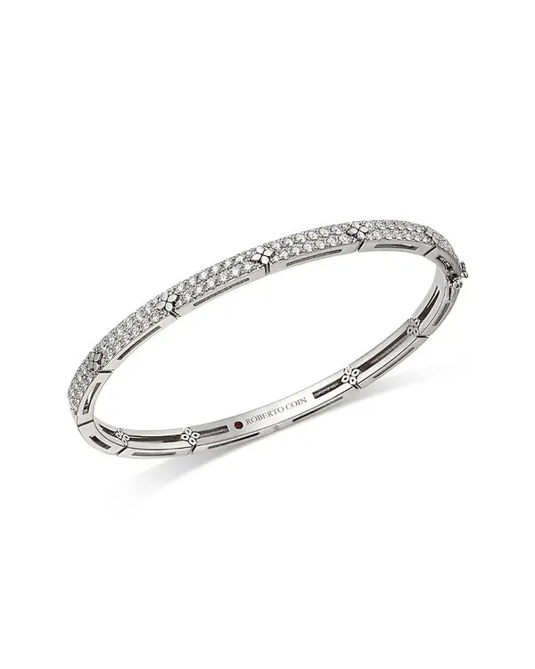 Roberto Coin 18k Gold Love In Verona Diamond Bangle Bracelet, 1.62 Tcw - White Gold