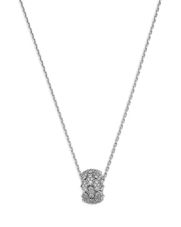 Roberto Coin 18k Diamond Cobra Rondelle Necklace - White Gold
