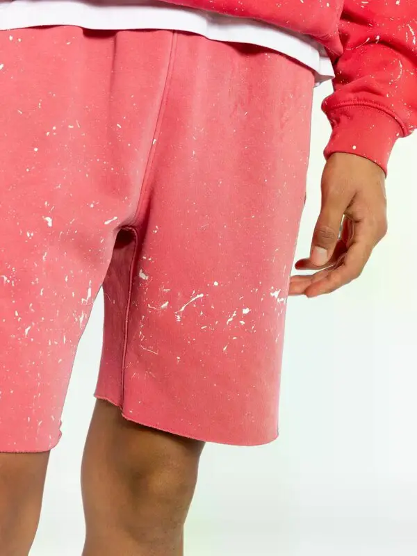 PALE CLOUD Paint-splatter Ombré-effect Shorts