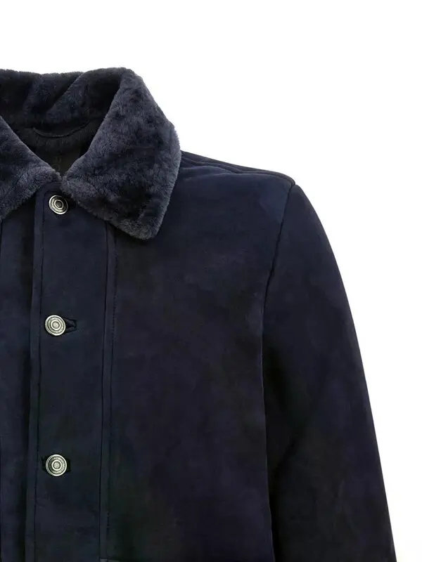 GIORGIO BRATO Shearling-collar Leather Jacket
