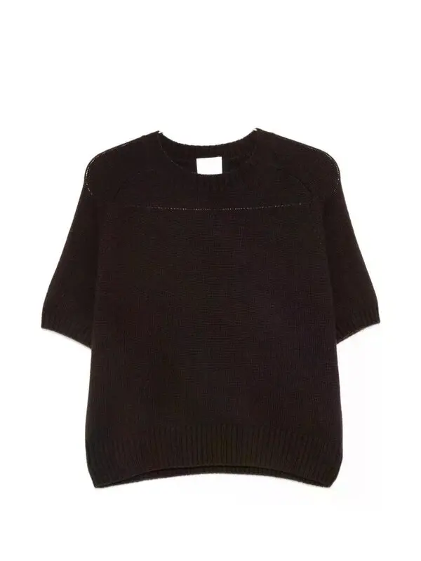 ALLUDE Short-sleeve Cashmere Sweater