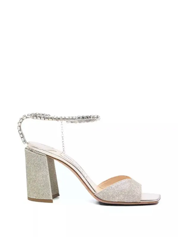 JIMMY CHOO Saeda Crystal-embellished Sandals - Silver
