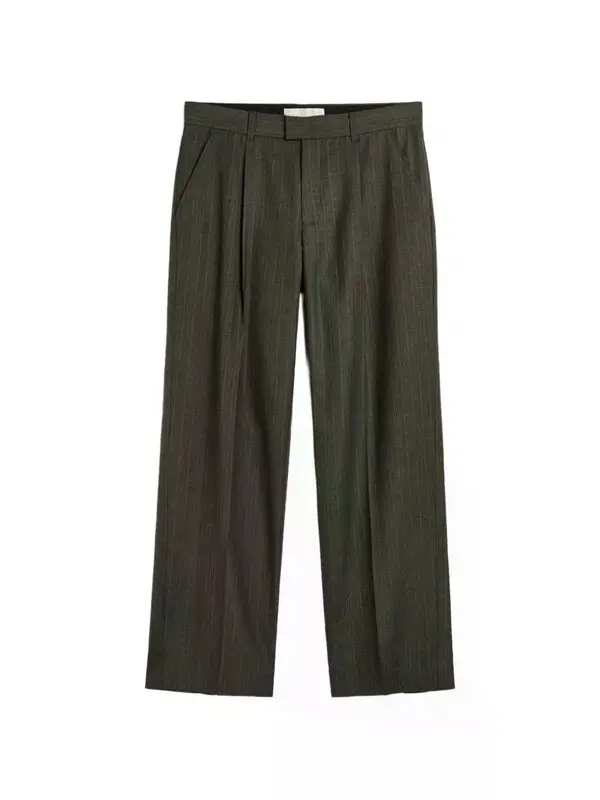 Our Legacy Pinstripe-pattern Pleated Trousers - Grey