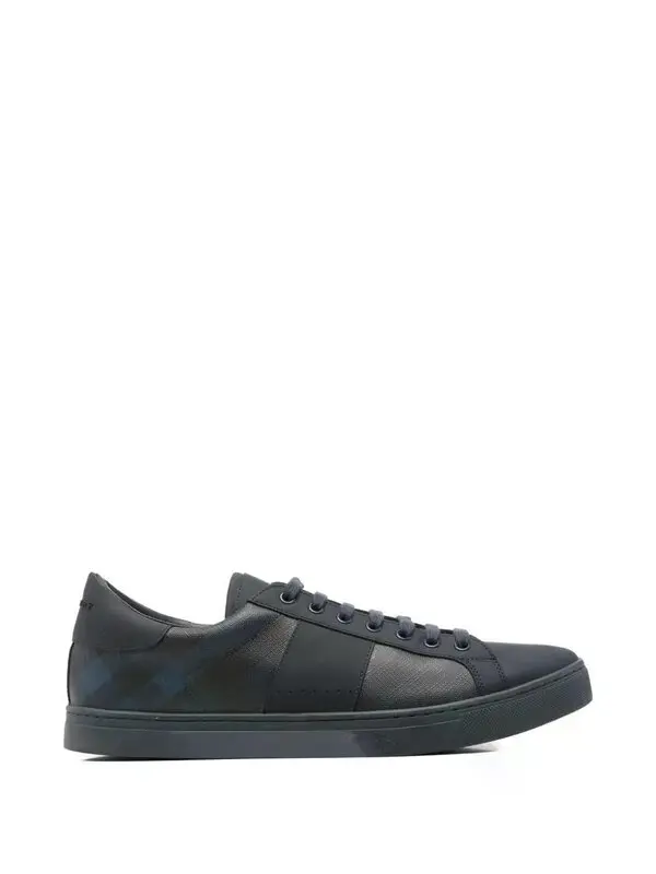 Burberry London Check Leather Sneakers - Blue