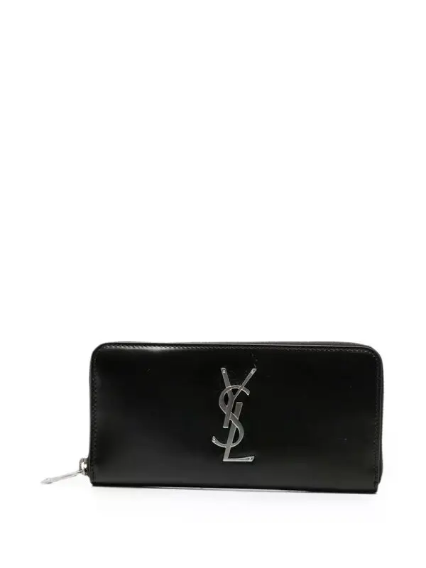 Saint Laurent Cassandre-plaque Wallet - Black