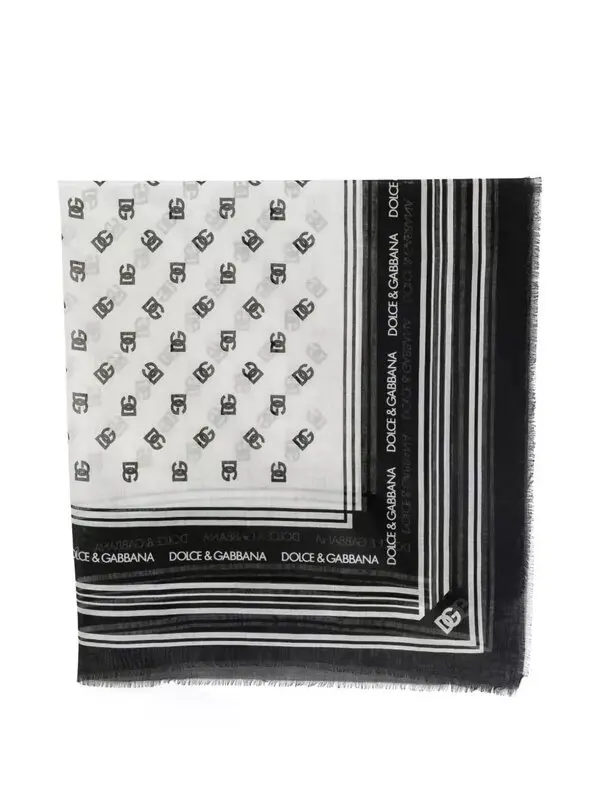 Dolce & Gabbana Dg Monogram-print Scarf - White