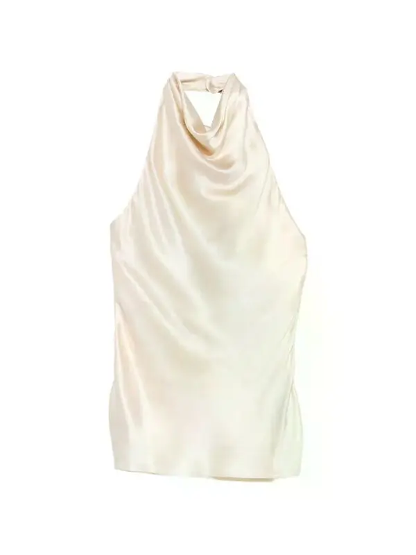 Balmain Cowl-neck Open-back Top - Blue
