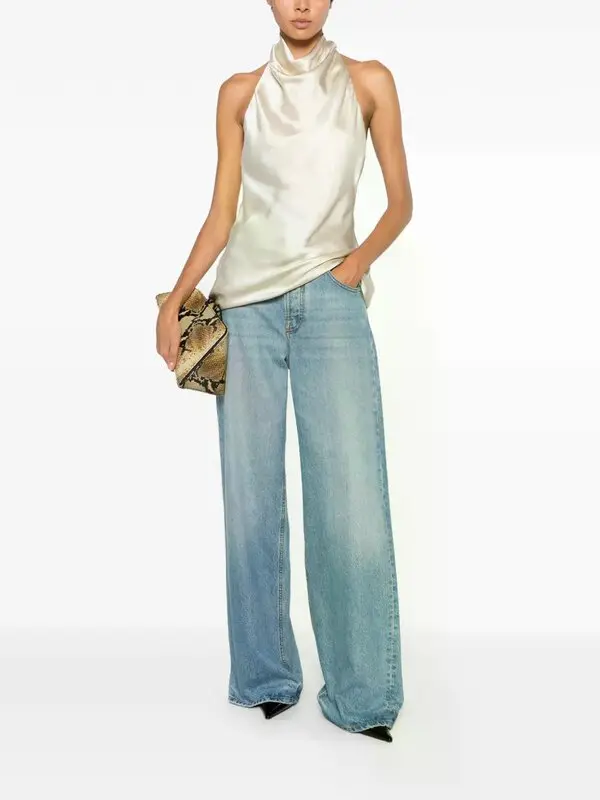 Balmain Cowl-neck Open-back Top