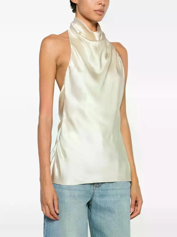 Balmain Cowl-neck Open-back Top