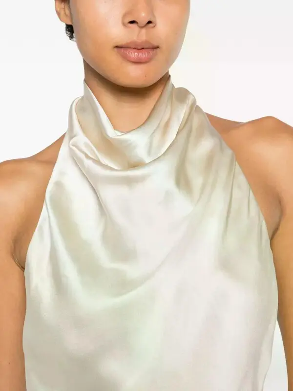 Balmain Cowl-neck Open-back Top