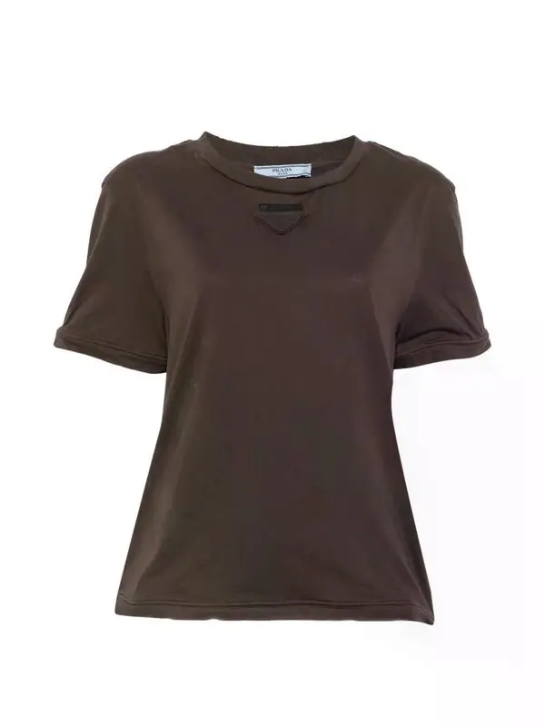 Prada Logo-patch T-shirt - Brown