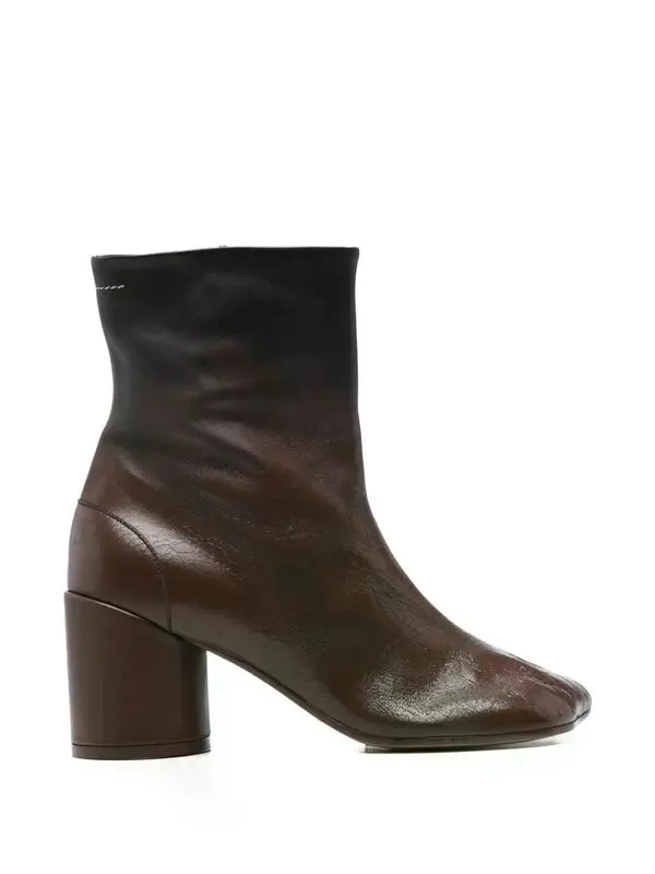 MAISON MARGIELA Black And Leather Tabi Ankle Boots - Brown