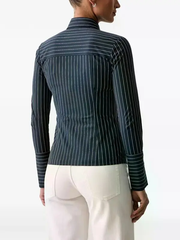 Patrizia Pepe Pinstripe Shirt With Tie Detail